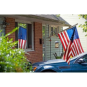 Tangle Free Flag Pole Mounting Ring Clip - Rotating Flapole Mounting Rings with Metal Clips 360 Degree Free Rotating Adjustable Fasteners 1 Pair (White 1 Inch)