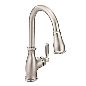 Moen Brantford Spot Resist Stainless One-Handle Pulldown Kitchen Faucet Featuring Power Boost and Reflex, 7185SRS