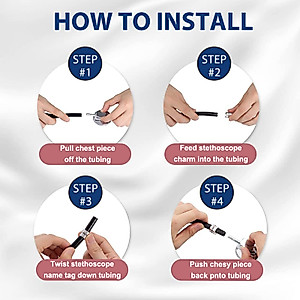 Stethoscope Name Tag Personalized Custom Stethoscope Engraved Name Charm with ID Tag, Nurses Week Gift for Nurse Doctor Medical Vet(Style7)