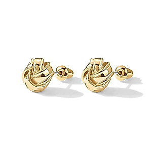 PAVOI 14K Yellow Gold Plated Sterling Silver Post Love Knot Stud Earrings | Gold Earrings for Women