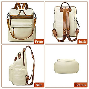 CASEEK Women Backpack Purse Fashion Leather Designer Shoulder Bags Casual Travel Bag Multipurpose Convertible Satchel Handbag