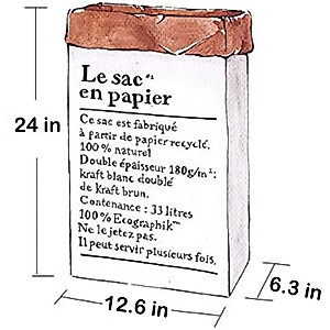 Kangkang Cute Cartoon Kraft Paper Storage Linen Bag Kids Toys Clothing Organizer Basket for Children Room Nursery Home Decor (Text)