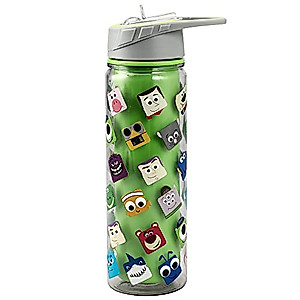 Bioworld Disney Pixar Multi Character Heads Pattern Green 16 Ounces Double Wall Tritan