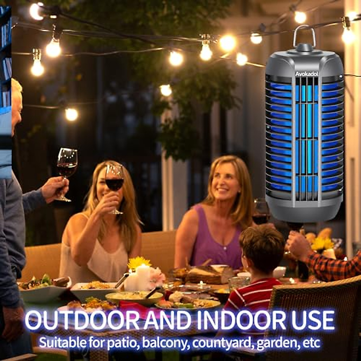 Avokadol Bug Zapper Outdoor Indoor, 18W Bulb Mosquito Zapper with 6.5 FT Power Cord, 4200V High Powered Fly Trap Indoor for Home, Mosquito Trap Cover 2100 SQ.FT. -Ideal for Backyard, Garden, Patio.