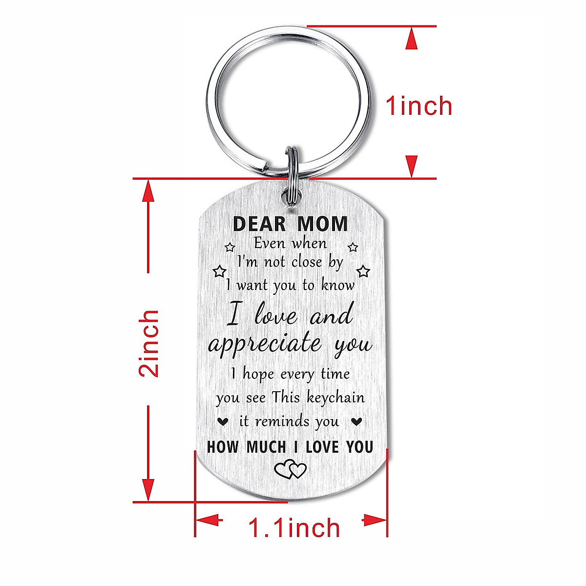 Mom Birthday Gifts, Remember I Love You Mom Keychain, Meaningful Mother Bday Present from Son Daughter