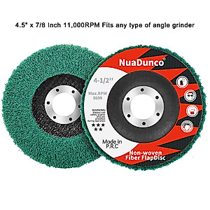 NuoDunco 15Pcs 180# 320# 600# Scour Flap Disc 4 1/2 Inch Angle Grinder Attachment for Metal & Wood Scouring Pads Polishing Wheel Sanding Disc Paint Rust Remover