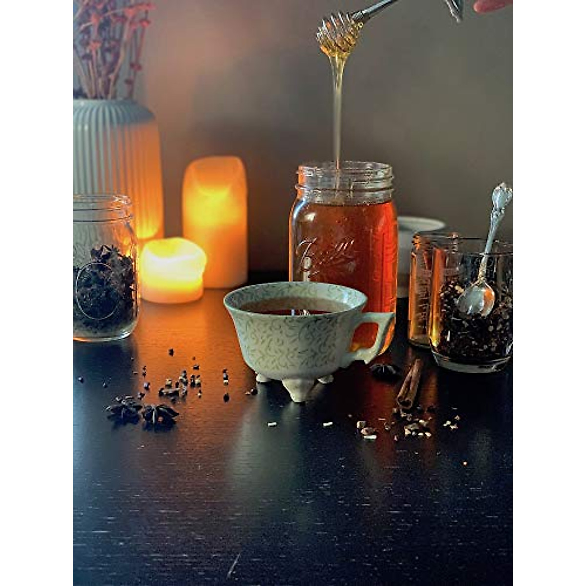 Jarware Honey Dipper, Wide Mouth, Silver