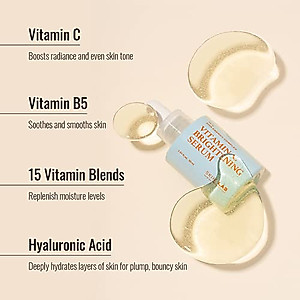 [SKIN&LAB] Vitamin C Brightening Serum for Face, 15% Vita Energy Complex, Hyaluronic Acid, Panthenol | Anti Aging | Even Skin Tone | Brighten Dark Spot | Hypoallergenic | 1.01 fl oz.