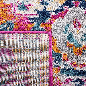 Safavieh Madison Collection 9' x 12' Fuchsia/Gold MAD154R Boho Chic Medallion Non-Shedding Area Rug