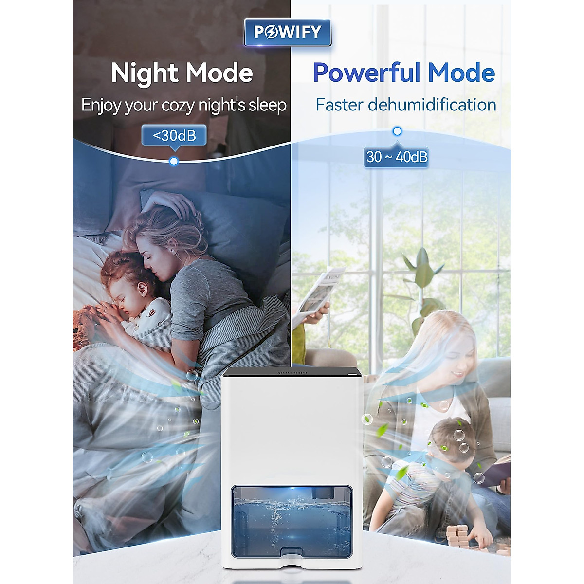 118 OZ Dehumidifier for Home, Quiet Small Dehumidifiers (800 sq.ft), 2 Working Modes,Timing Setting, Auto Shut Off, 5 Colors LED Light Dehumidifier for Basement Bedroom Bathroom