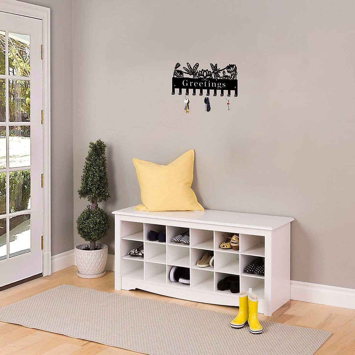 INFUNLY Key Hook for Wall Metal Key Hanger Hook 10 Hooks Dragonflies and Lotus Key Organizer Rack Wall Mounted Hanger for Keys Scarves Pet Leashes Entryway Front Door Kitchen Hallway