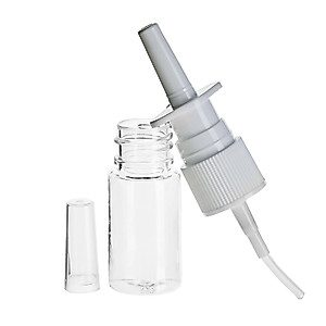 24 Pack Clear Empty Nose Spray Bottle, Reusable Nasal Bottle for Travel Case (0.35 Oz)