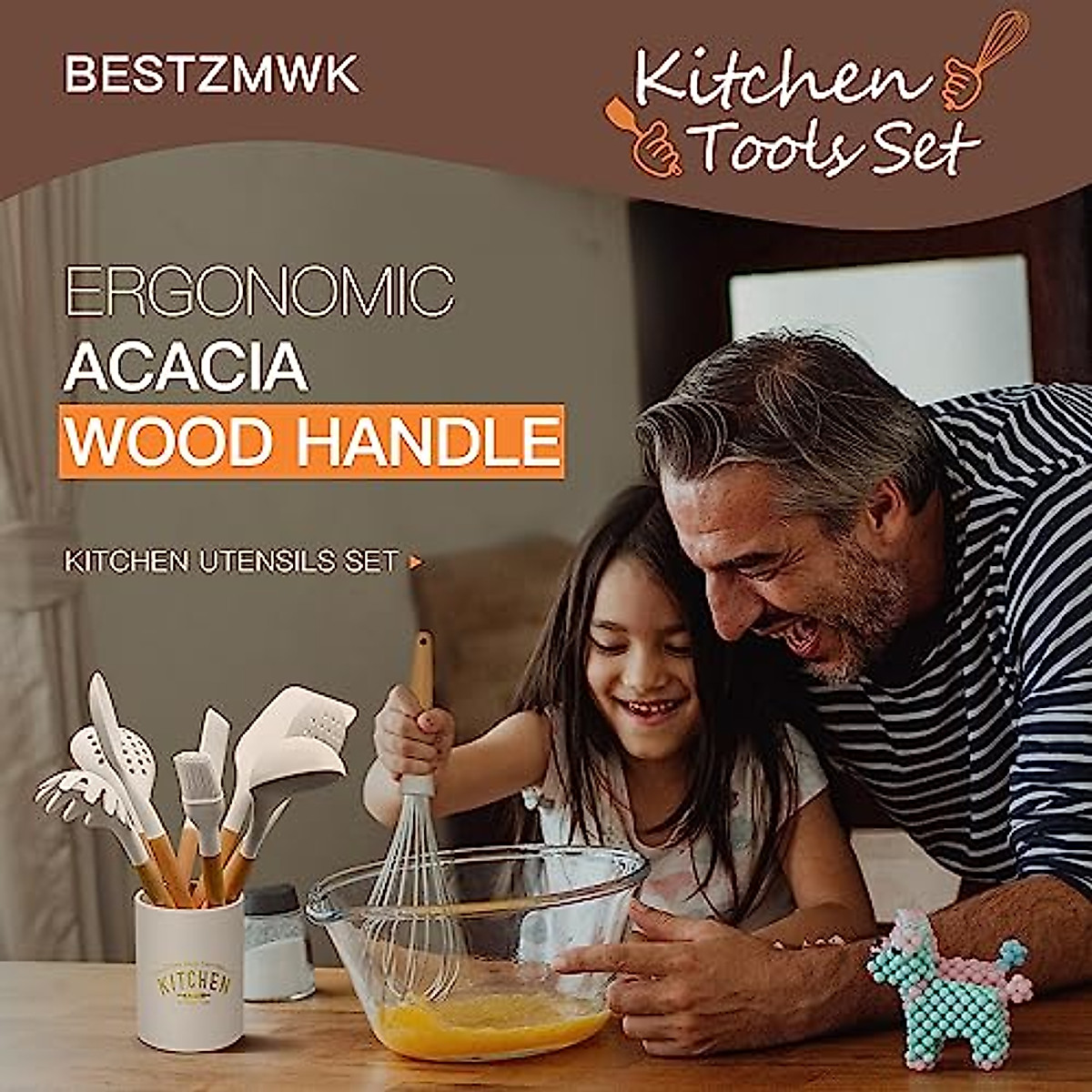 Kitchen Cooking Utensils Set, 14 PCS (Khaki)