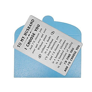 HYHYDHP Husband Fathers Day Card - Wedding Day Gifts for Husband from Wife - I Choose You Gifts for Him Husband - Groom from Bride, Engagement Card, I Love You Gifts, Anniversary Card for Men Ideas