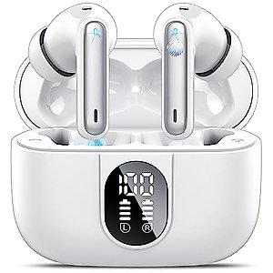 Wireless Earbuds, 2023 Bluetooth Headphones 5.3 HiFi Stereo Earphones, 40H Playtime in-Ear Earbud, Bluetooth Earbud with LED Power Display, IP7 Waterproof Earphones Sport Headset for Android iOS