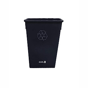 Restaurantware RW Clean 23 Gallon Trash Can 1 Slim Trash Bin - Lid Sold Separately Commercial Black Plastic Waste Basket Heavy-Duty Slim Design For Bathroom Kitchen Outdoor Waste