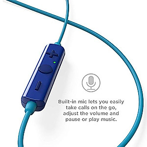 TCL SOCL100BT Wireless in-Ear Earbuds Bluetooth Headphones with Quick Charge and Built-in Mic - Ocean Blue, One Size