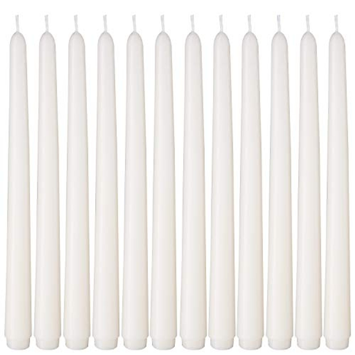 Arosky 10 Inch Unscented Taper Candles Wedding Dinner Candle Set of 12 (Ivory)