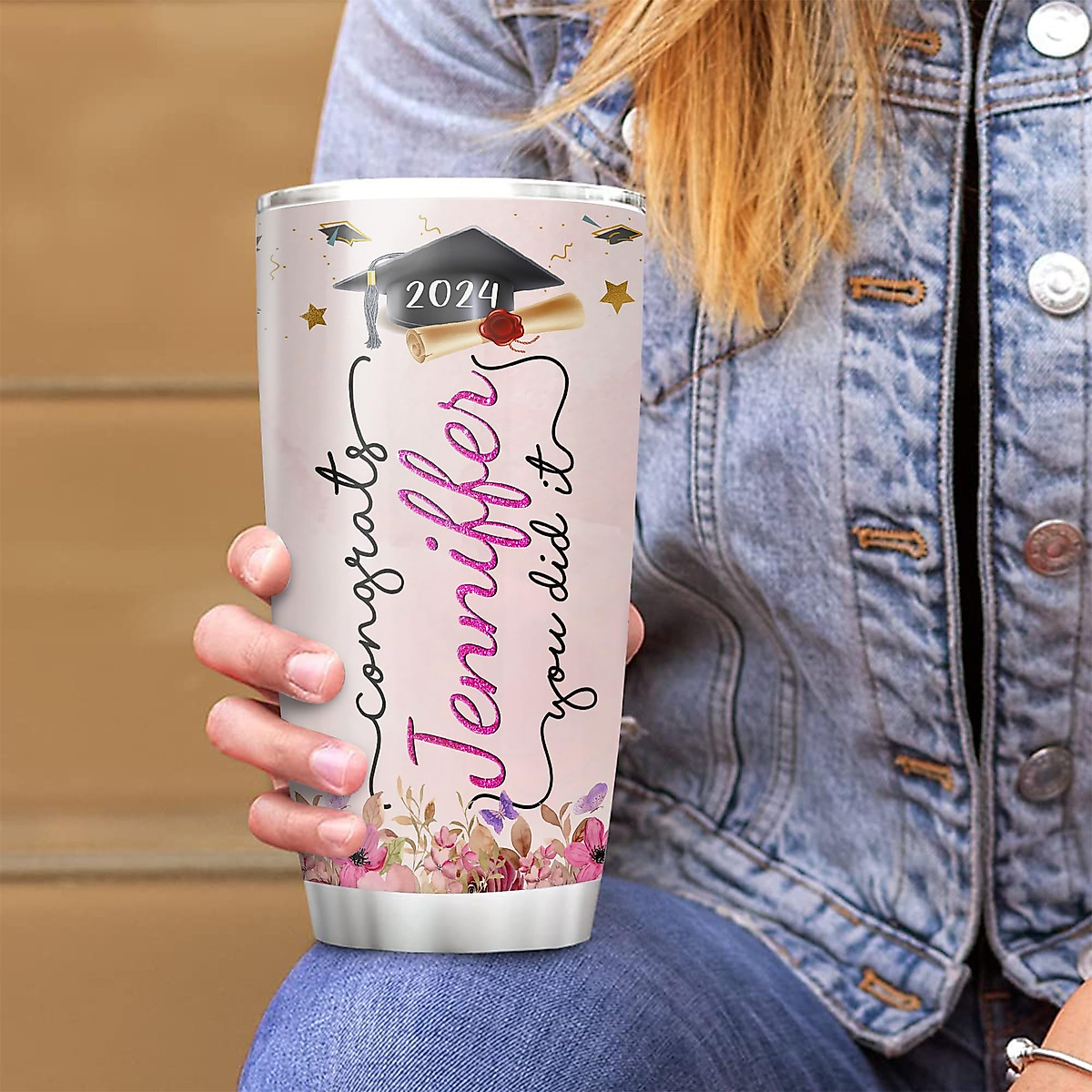 Personalized Graduation Tumbler for Her 2024, Unique Graduation Gifts for Women, Daughter, Sister, Girls, Friends, College, High School Graduation Class of 2024 Tumbler 20oz - 30oz