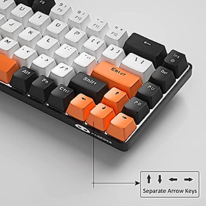 MageGee Portable 60% Mechanical Gaming Keyboard, MK-Box LED Backlit Compact 68 Keys Mini Wired Office Keyboard with Red Switch for Windows Laptop PC Mac - White/Black