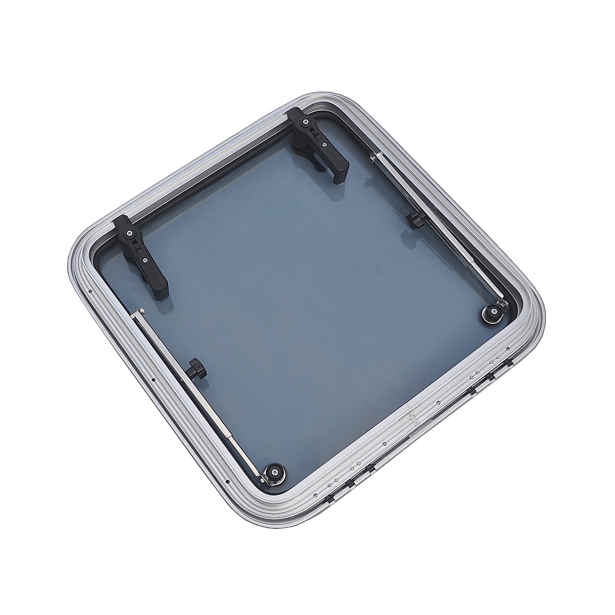 Galamarine 16.7"x16.7" Deck Hatch - Anodized Aluminum Square Hatch/Marine Porthole with Tempered Glass for Boat/Yacht/RV