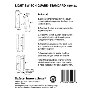 Child Proof Light Switch Guard - for Standard (Toggle) Style Switches