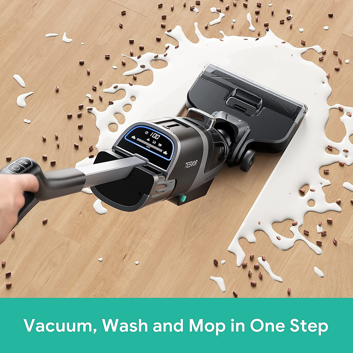 Tesvor Cordless Wet Dry Vacuum Cleaner and Mop, R5 Hardwood Floors Cleaner, Self-Cleaning Wet Dry Vacuum for Multi-Surface Cleaning