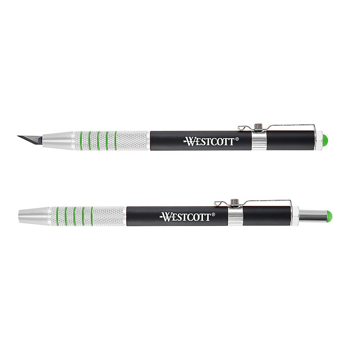 Westcott 16963 Pen-Style Retractable CarboTitanium Bonded Hobby Knife, Silver