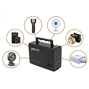 Solar Generator-Portable power generator with solar panel,LED Light USB Charger Camping with 4 Bulbs,Reusable Solar Generator Power Storage Power Panel, Emergency Power Supply