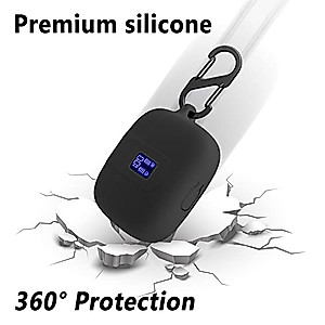 Geiomoo Silicone Case Compatible with TAGRY X08, Protective Cover with Carabiner (Black)