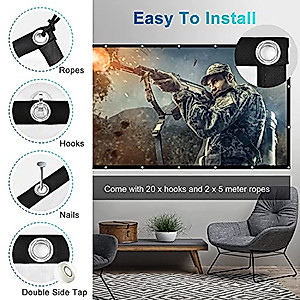 Upgrade Projector Screen 120 inch 3D High Contrast Anti-Crease 16:9 HD Foldable Portable Projector Movies Screen for Home Theater Office Outdoor Indoor Support Front Rear Projection