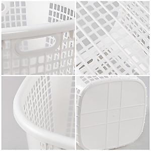 Kekow 45 L Large Storage Basket, 6-Pack Plastic Laundry Hamper, White