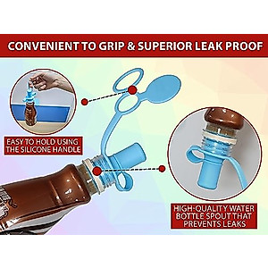 ZEKIAN Baby Water Bottle Cap, Water Bottle Spout, Bottle Top Adapter Replacement for Kids and Adults, Silicone Portable Spill-Proof, Leakproof, Reusable & Compatible with All Bottles, Pack of 4 PCS