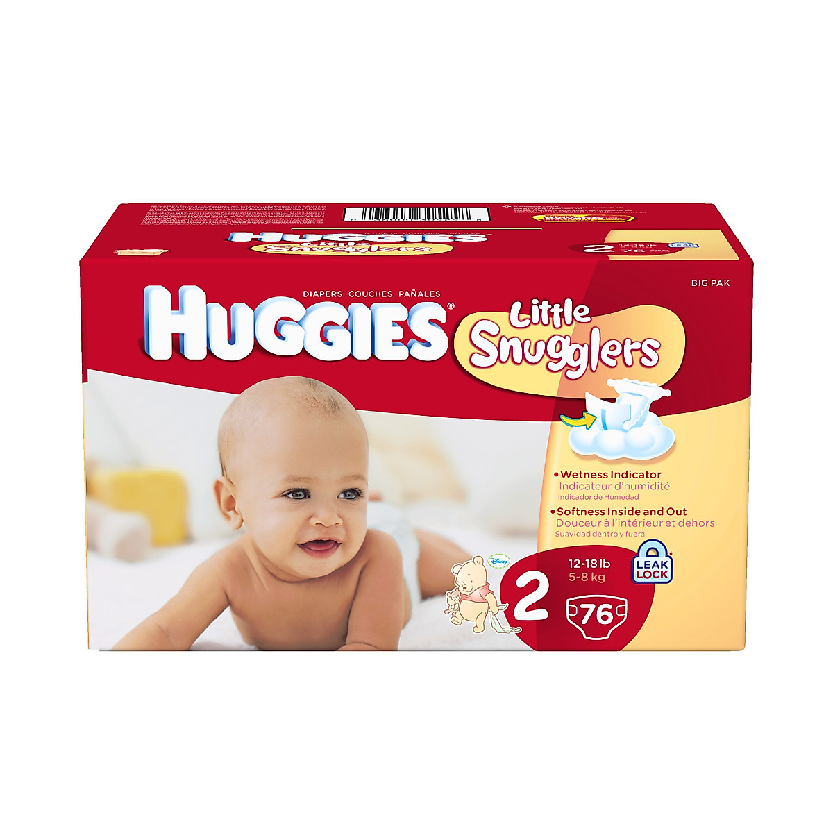 Huggies Little Snugglers Diapers, Size 2, 76 Count