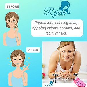 Facial Sponges Compressed Natural Cellulose Sponge for Face Cleansing Exfoliating and Makeup Removal, Professional use Deep Clean - Rejuvv by Fushay (50 Count (Pack of 1))