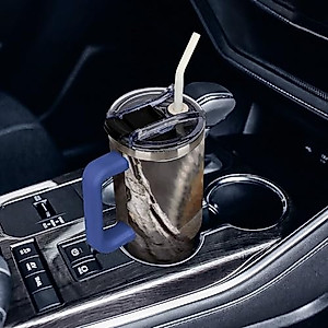 LLUTSNTH 40 Oz Vacuum Tumbler with Deep Blue Handle Leakproof Insulated Tumbler Squirrel in The Tree Stainless Steel Travel Mug with Lid And Straw Coffee Cup Cute Water Bottles Cup Holder Friendly