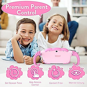 Kids Tablet 7 inch Tablet for Kids Toddlers 64GB Toddler Tablet with Case WiFi Dual Camera, Kids Android Learning Tablet Kids Software Installed Parental Control for Boys Girls YouTube Netflix