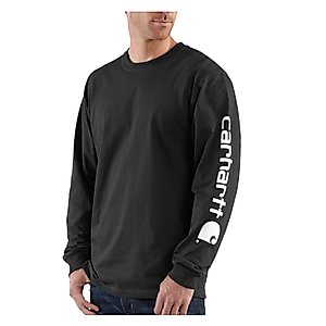 CarharttMenLoose Fit Heavyweight Long-Sleeve Logo Sleeve Graphic T-ShirtBlack2X-Large