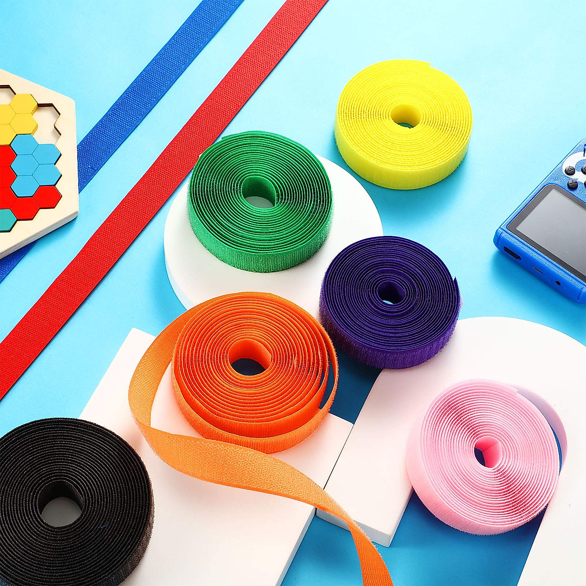 Chuangdi 8 Rolls Carpet Marker Strips Carpet Nylon Carpet Strips for Classroom, Teachers, Office, Social Distance, 8 Colors(131 Feet)