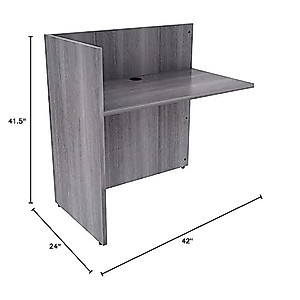 Lorell LLR18308 42 in. Laminate Contemporary Reception Desk Weathered Charcoal