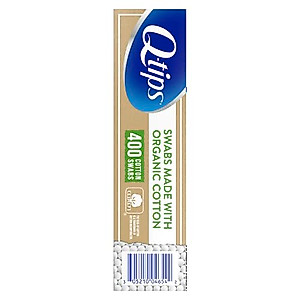 Q-tips Cotton Swabs Organic Swab Ultimate Home and Beauty Tool Made from Organic Cotton, Paper 400 Count(Pack of 4)