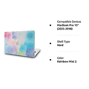 KEC Laptop Case for MacBook Pro 13" (2019/2018/2017/2016) Plastic Hard Shell Cover A1989/A1706/A1708 Touch Bar (Rainbow Mist 2)