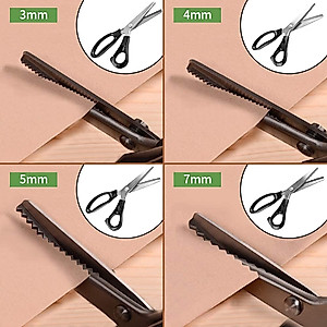 FTVOGUE Pinking Shear Stainless Steel Fabric Round/Triangle Edge Scissors Tailor Dressmaking Sewing Tool(5mm)