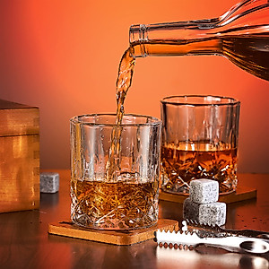 Whiskey Glasses Set with Whiskey Stones–Groomsmen Gifts –Whiskey Gifts for Men–Personalized Wedding Gifts for Bride and Groom– Unique Whiskey Stones for Liquor Bourbon Scotch