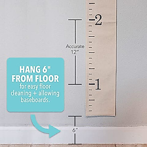 Canvas Growth Chart Ruler Fabric Natural Color Family Childrens Height Chart Measure Childs Growth Family Keepsake Kids Room Decor Nursery Wall Kids Measurement Chart Toddler Baby Growing Chart