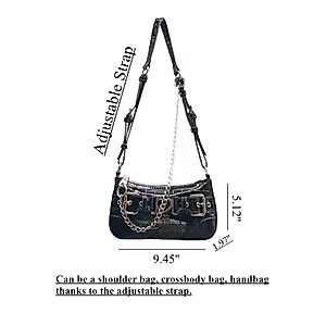 FONETTOS Punk Bag, Sourpuss Gothic Tote Purse Y2K Cool Style Trendy Women Shoulder Bags Rock Fashion Girls Handbag