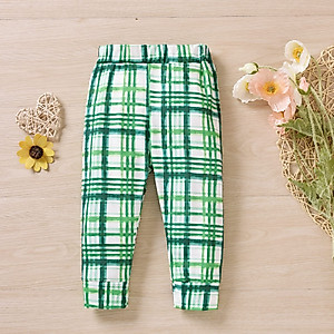 HINTINA Infant Baby Girls St. Saint Patrick's Paddys Day Outfit Ruffle Long Sleeve Clover Shamrock Clothes Set 6-12 Months