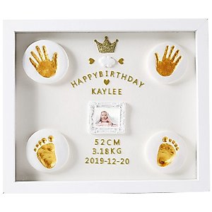 Nifyto Baby Handprint Footprint Ornament Keepsake Kit, Baby Nursery Memory Art Kit, Xmas Gifts, Precious Moment for Newborn,Baby Boy/Girl, Personalized Baby Prints(White)…