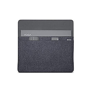 Lenovo Yoga Laptop Sleeve for 15-Inch Computer, Leather and Wool Felt, Magnetic Closure, Accessory Pocket, GX40X02934, Black