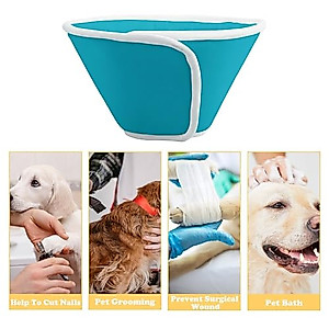 Kazakhstan Flag Comfortable Dog Cone Cat Collar Adjustable Prevent from Licking Wounds M